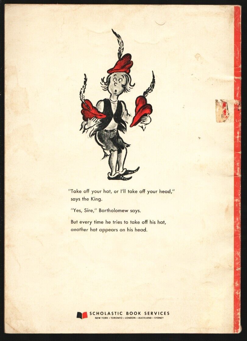 500 Hats of Bartholomew Cubbins Scholastic 1966-Dr. Seuss-Unique cover ...