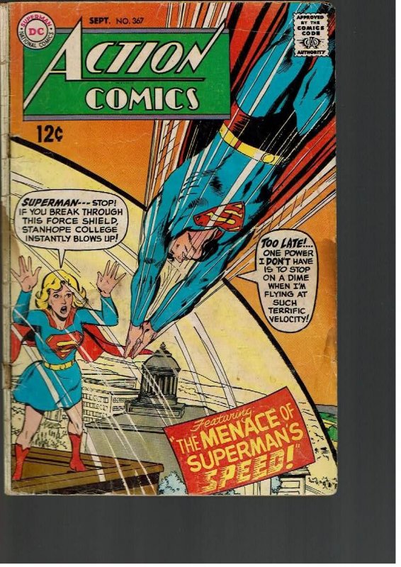 Action Comics #367 (1968)PR*Large Stain Back Cover* | Comic Books ...