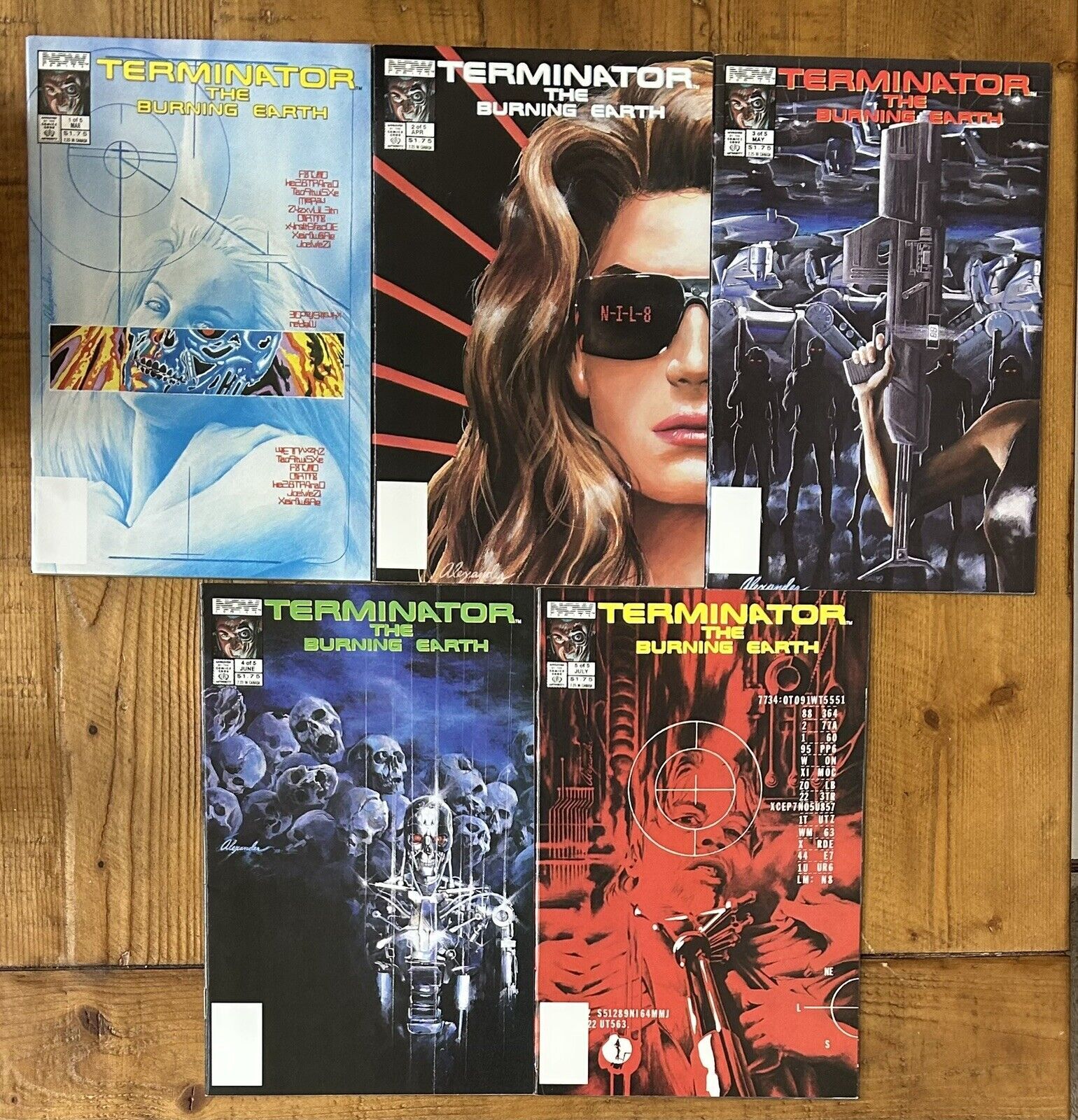 Terminator The Burning Earth #1,2,3,4,5 NOW Comics Set NM 1st Alex Ross ...