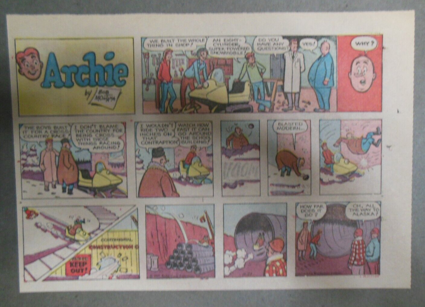(32) Archie Sunday Pages by Bob Montana from 1971 Half Tabloid Size 7.5 ...