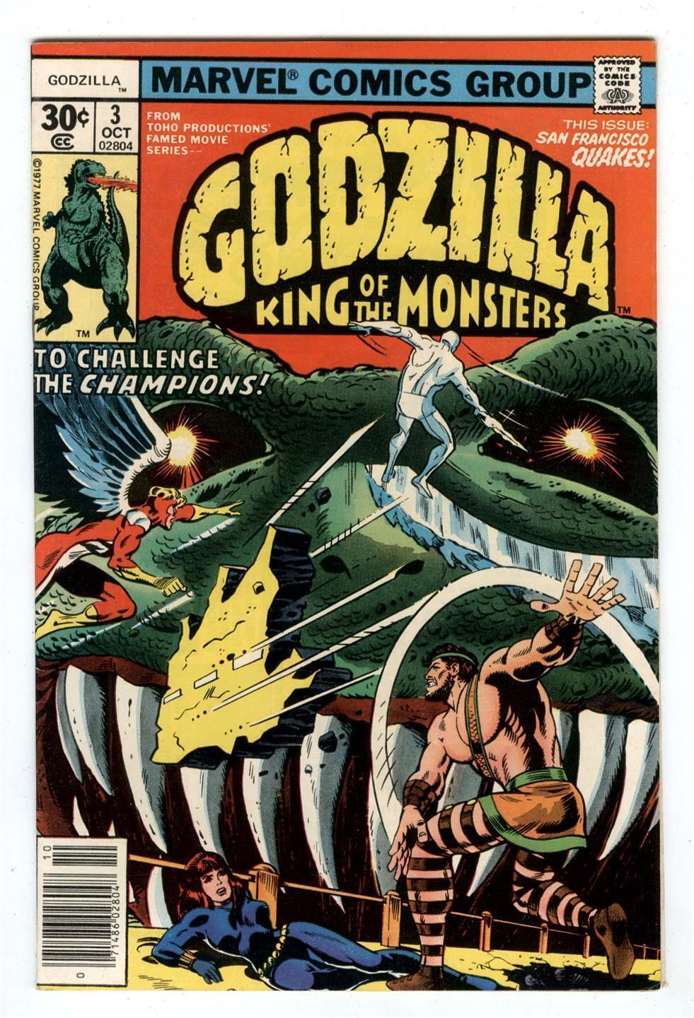 Godzilla #3 Marvel Comics, 1977 Champions, Black Widow, Ice Man ...