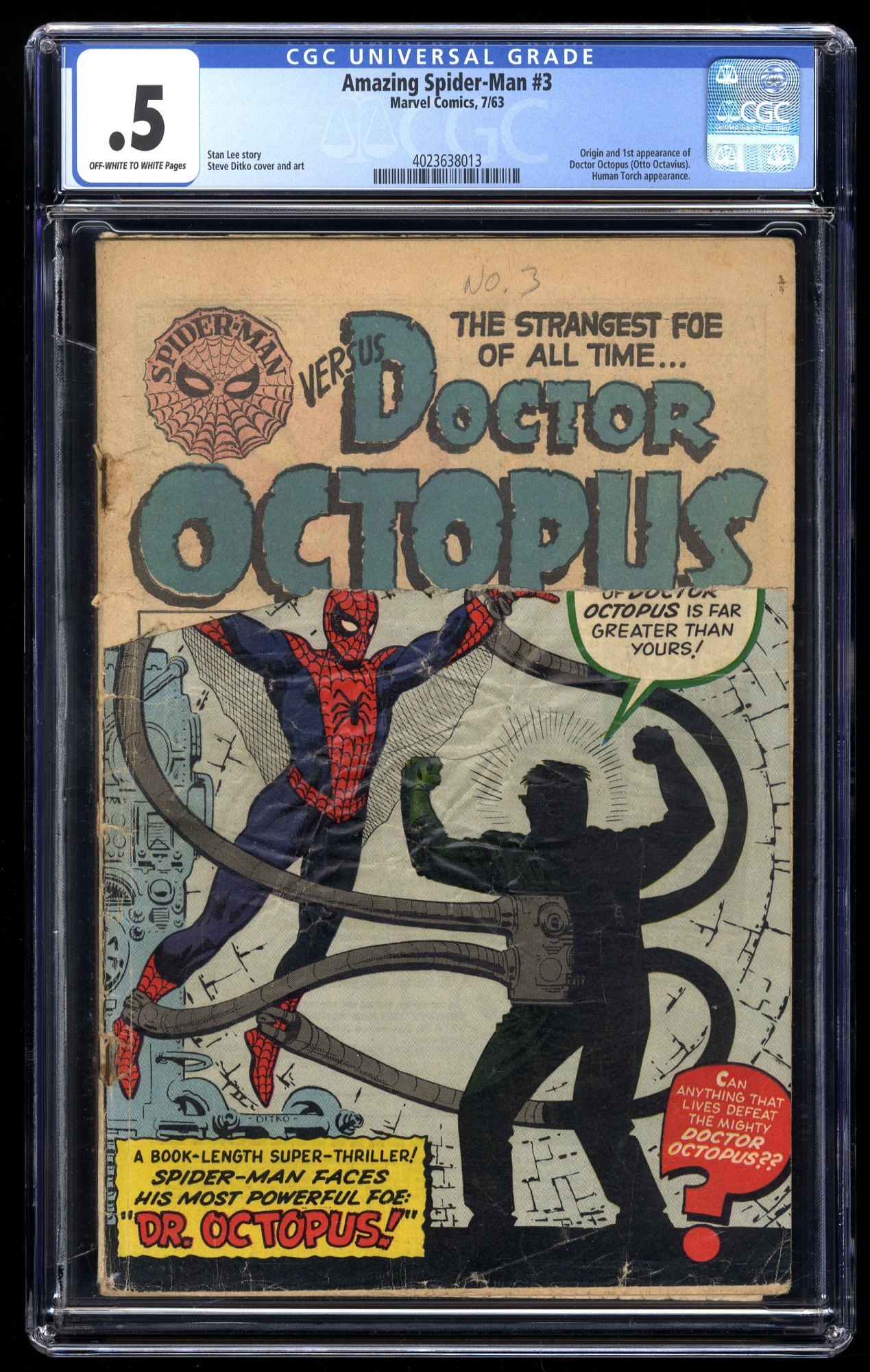 Amazing Spider-Man (1963) #3 CGC P 0.5 1st Appearance Doctor Octopus ...