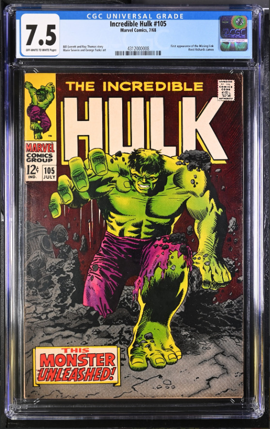 Incredible Hulk #105 CGC 7.5 OW/W - 1968 | Comic Books - Silver Age ...