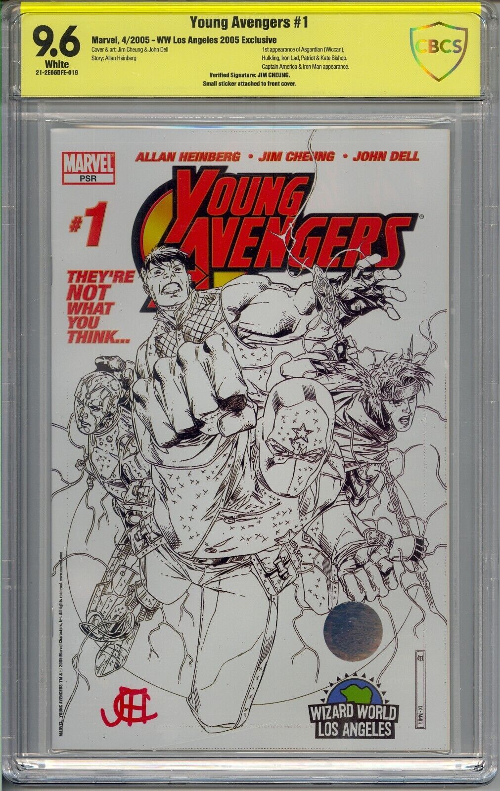 Young Avengers #1 Cbcs 9.6 Signed JIM Cheung LOS Angeles 2005 Exclusive ...