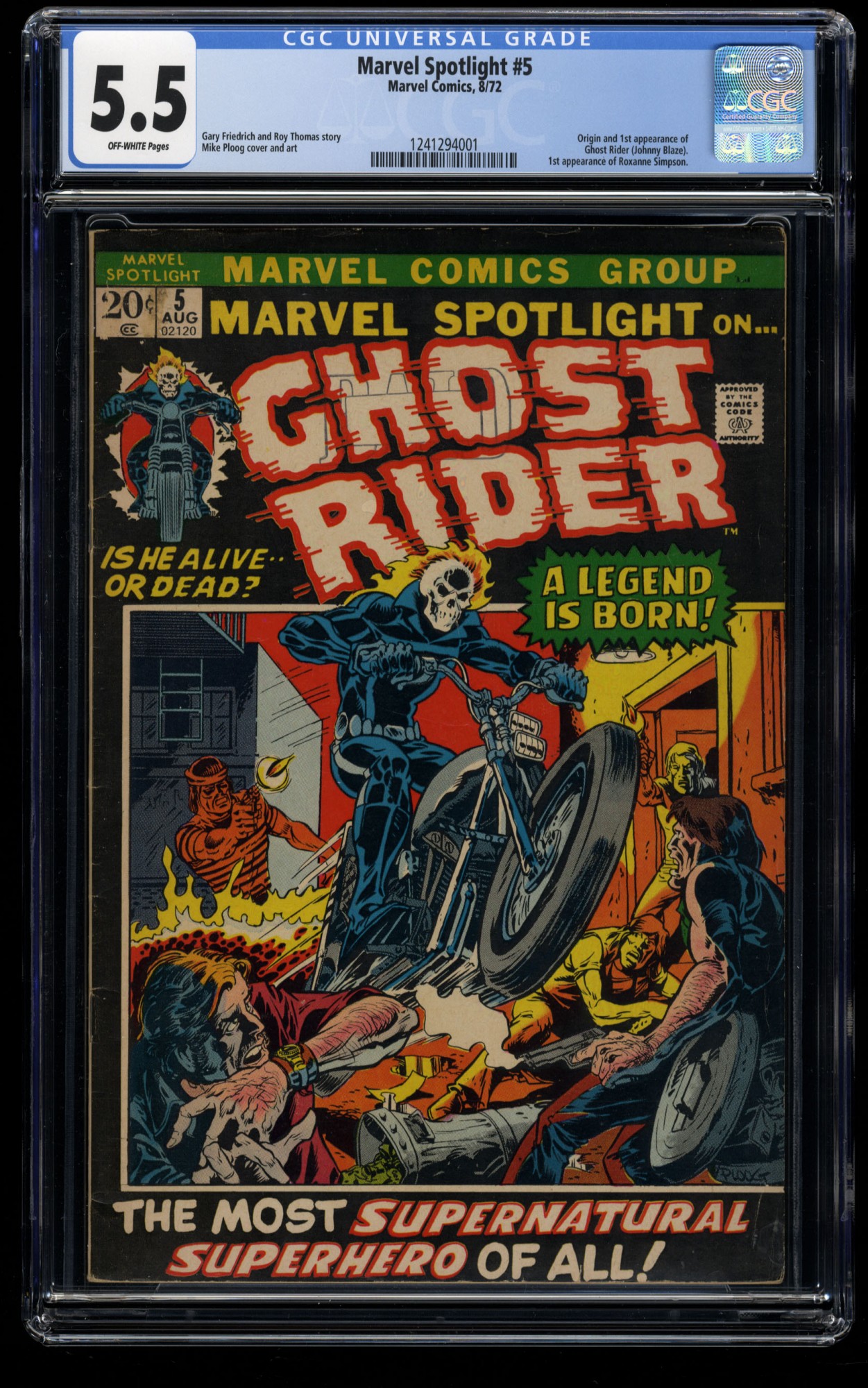 Marvel Spotlight #5 CGC FN- 5.5 Off White 1st Ghost Rider! Comics ...