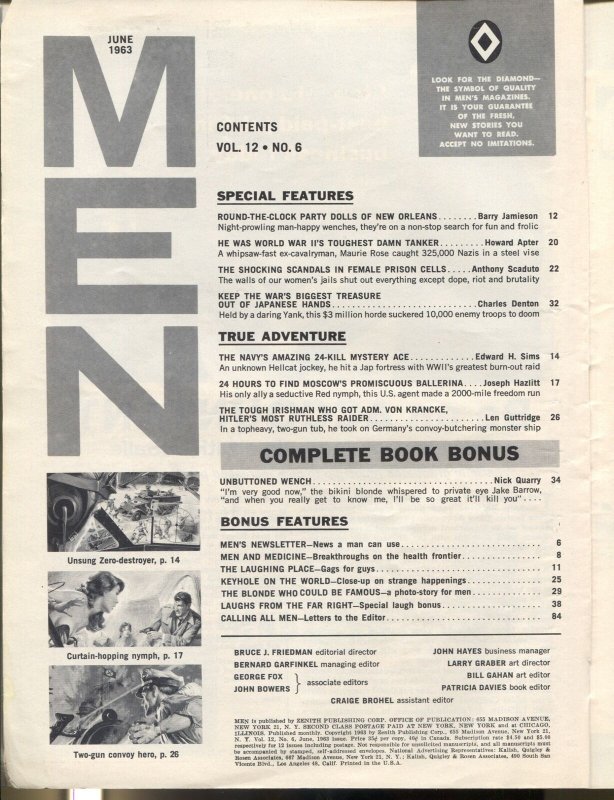 Men 6/1963-Atlas- tank attack cover-WWII-pulp thrills-cheesecake-Gil ...