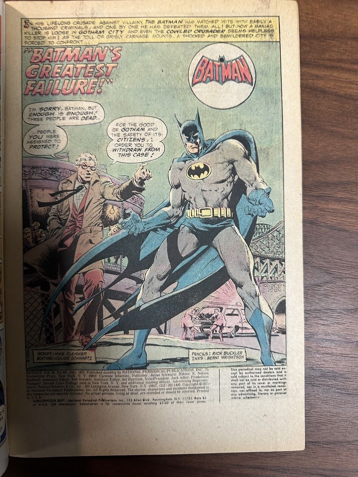 Batman #265 FN- Cover art by Rich Buckler and Dick Giordano (DC 1975 ...