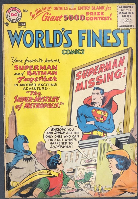 World's Finest Comics #84 (1956) | Comic Books - Silver Age, DC Comics ...