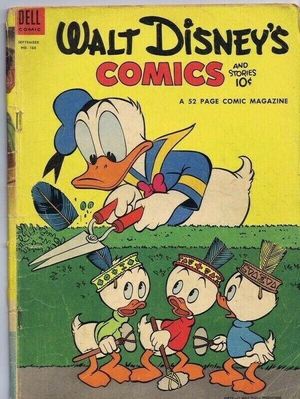 Walt Disney's Comics Stories #168 ORIGINAL Vintage 1954 Dell Comics ...