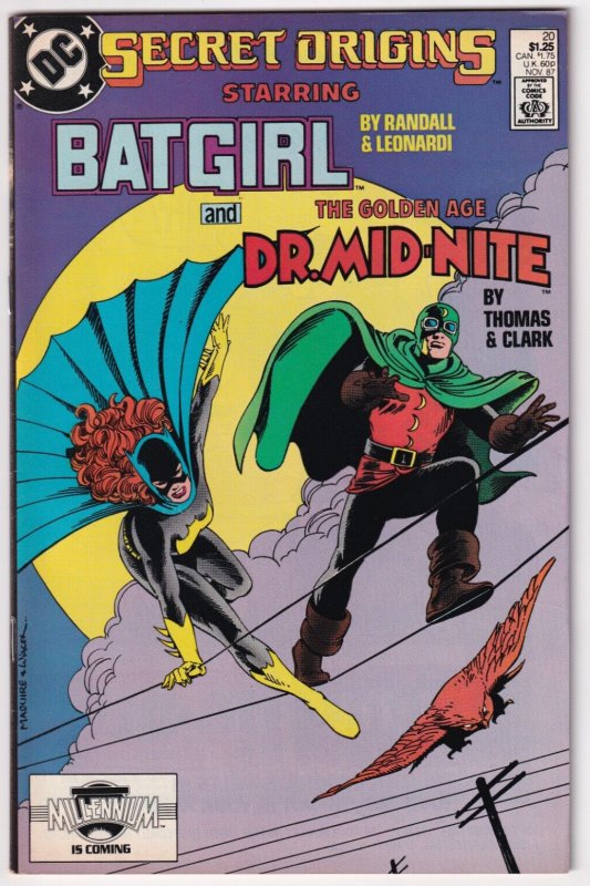 Secret Origins #20 November 1987 DC Batgirl Dr Mid-Nite Barbara Randall ...