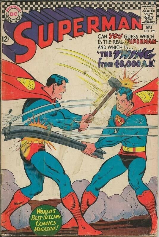 Superman #196 ORIGINAL Vintage 1967 DC Comics | Comic Books - Silver ...