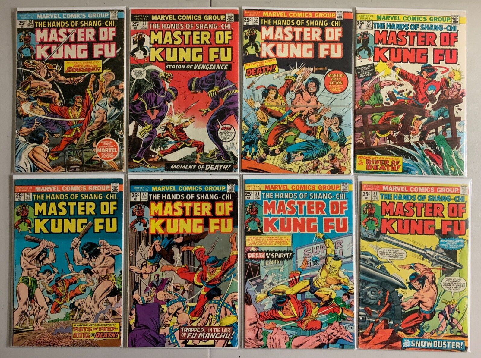 Master of Kung Fu lot #20-125 + Special Marvel (avg 5 VG/FN) 46 diff ...