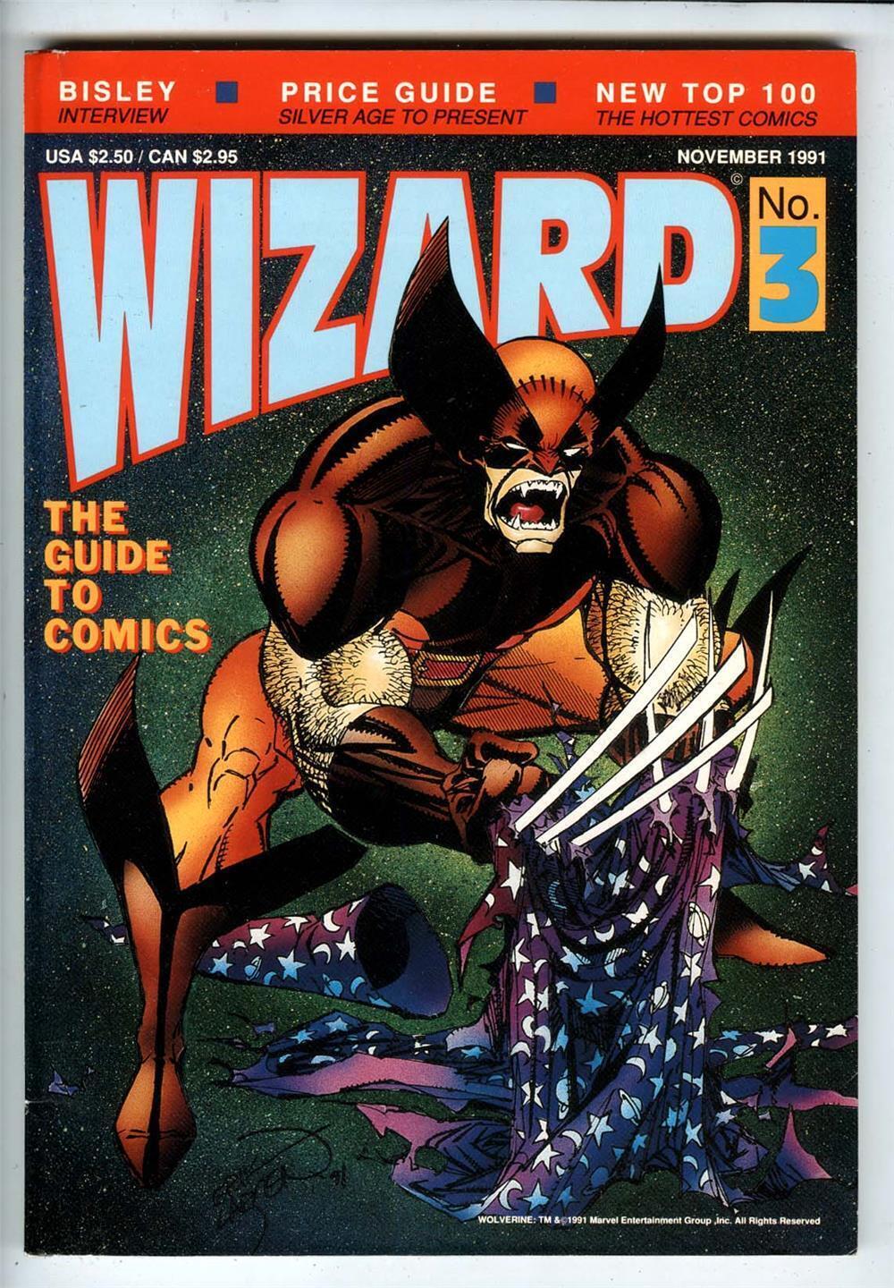 1991 Wizard Magazine No. 3 WOLVERINE COVER with Ghost Rider POSTER ...