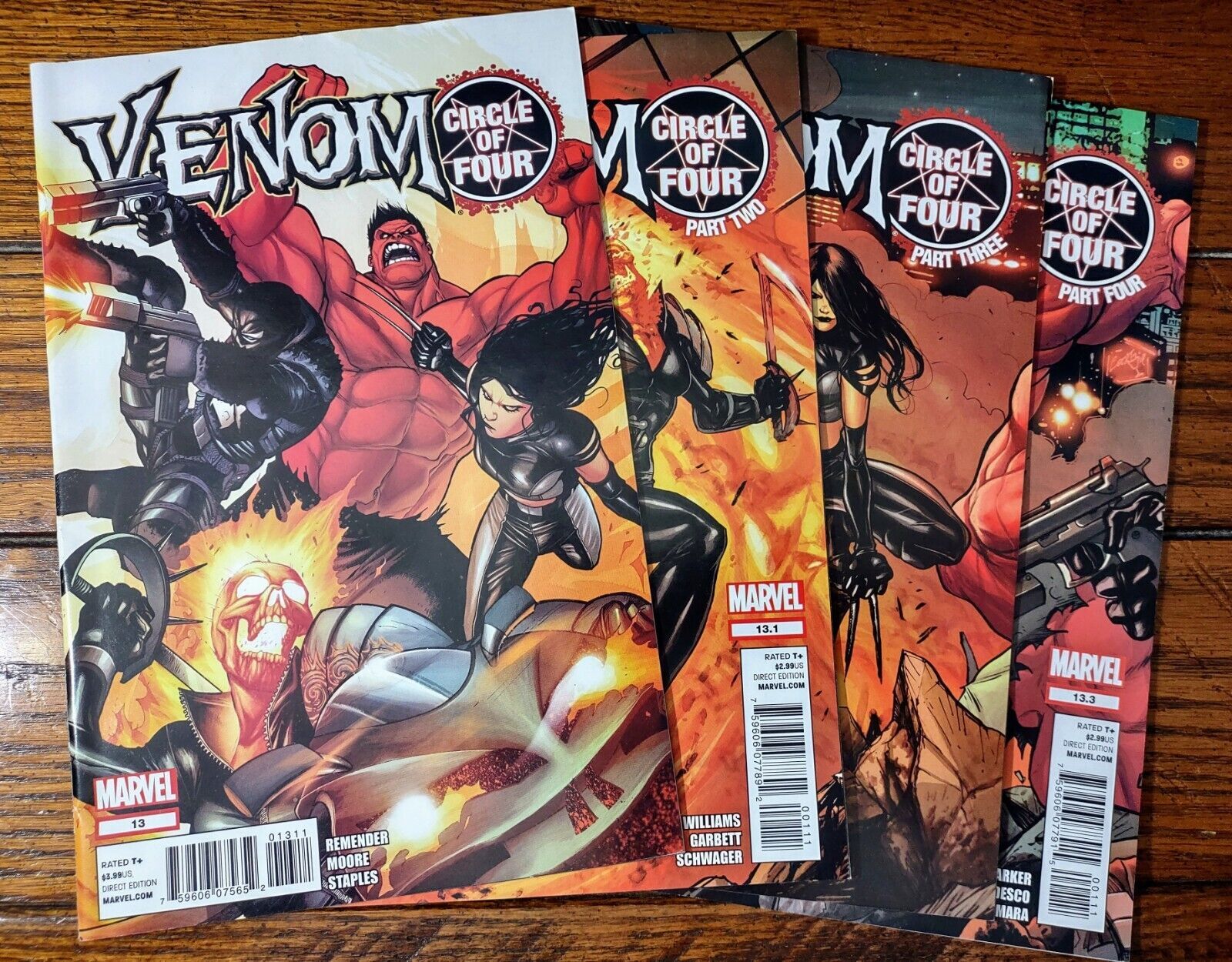 VENOM CIRCLE OF FOUR SET #13 13.1 13.2 13.3 Ghost Rider Red Hulk High ...