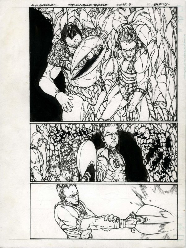 Fathom Blue Descent #3 pg 12 Original Art by Alex Sanchez-2010 Aspen ...