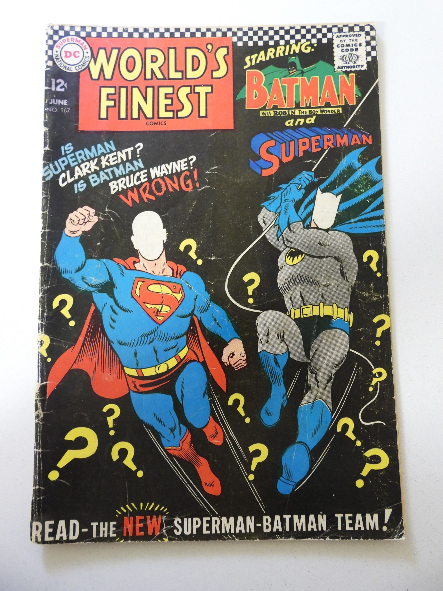World's Finest Comics #167 GD Condition centerfold detached, 1" Spine ...