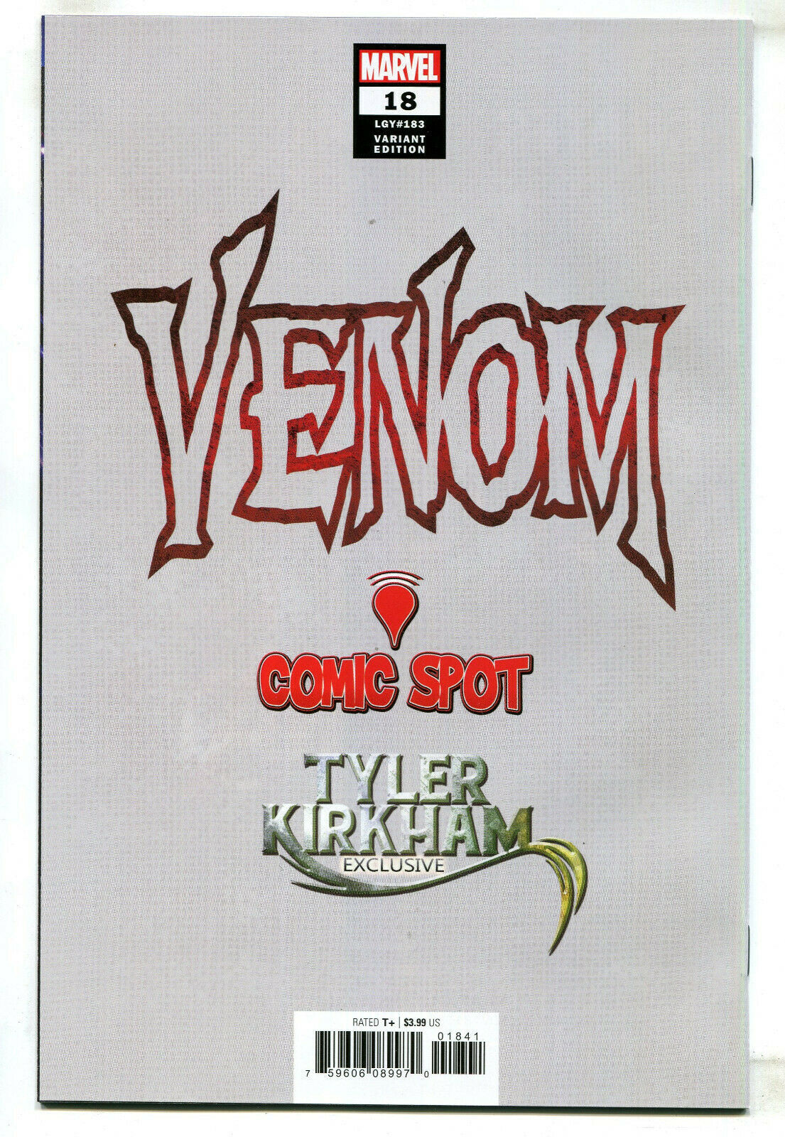 Venom #18 Lgy#183 - Comic Spot Tyler Kirkman Variant (9.2) 2019 | Comic ...