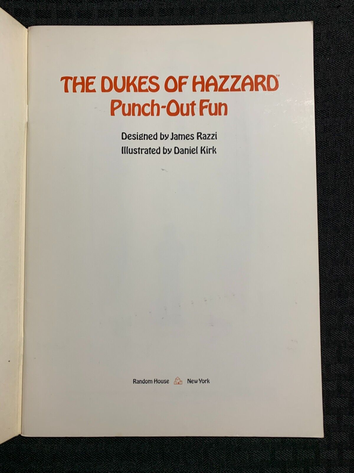 1982 DUKES OF HAZZARD Punch-Out Fun VG 4.0 Random House INCOMPLETE ...