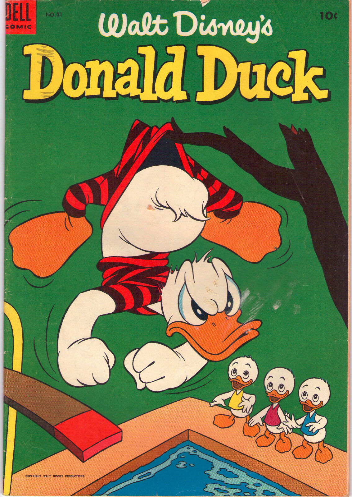 Donald Duck #31 - Huey Dewey & Louis Swimming Cover - 1953 (Grade 6.0 ...