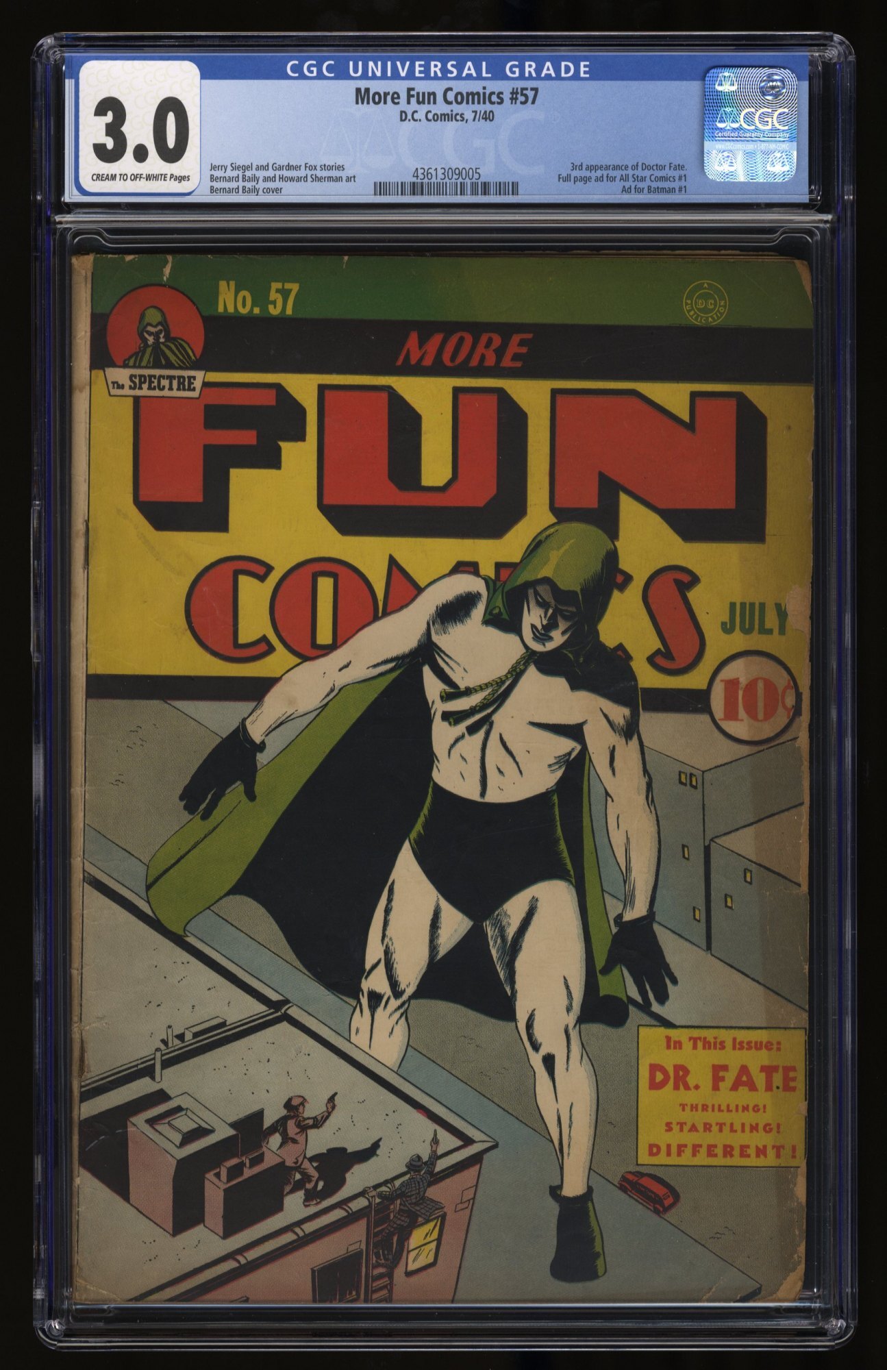 More Fun Comics #57 CGC GD/VG 3.0 Spectre! 3rd App Dr. Fate! Batman #1 ...