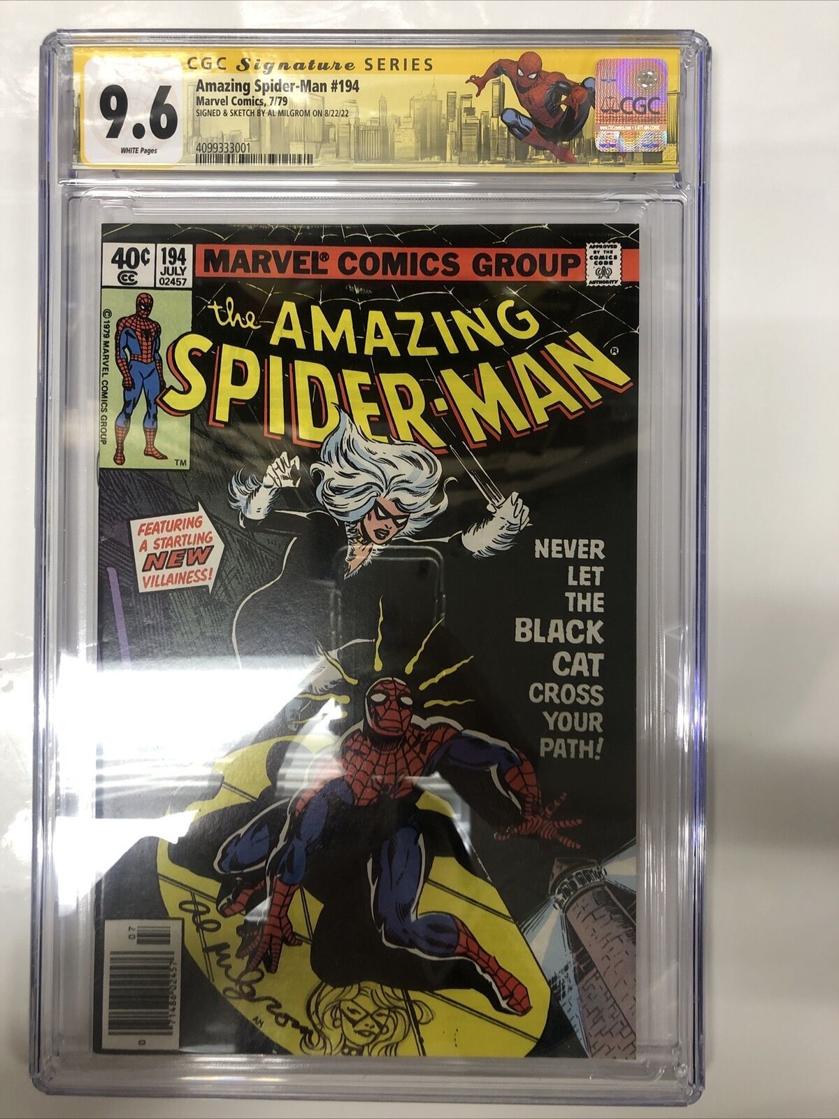 Amazing Spider-Man (1979) #194 (CGC 9.6 SS) Signed & Sketch Al Milgrom ...