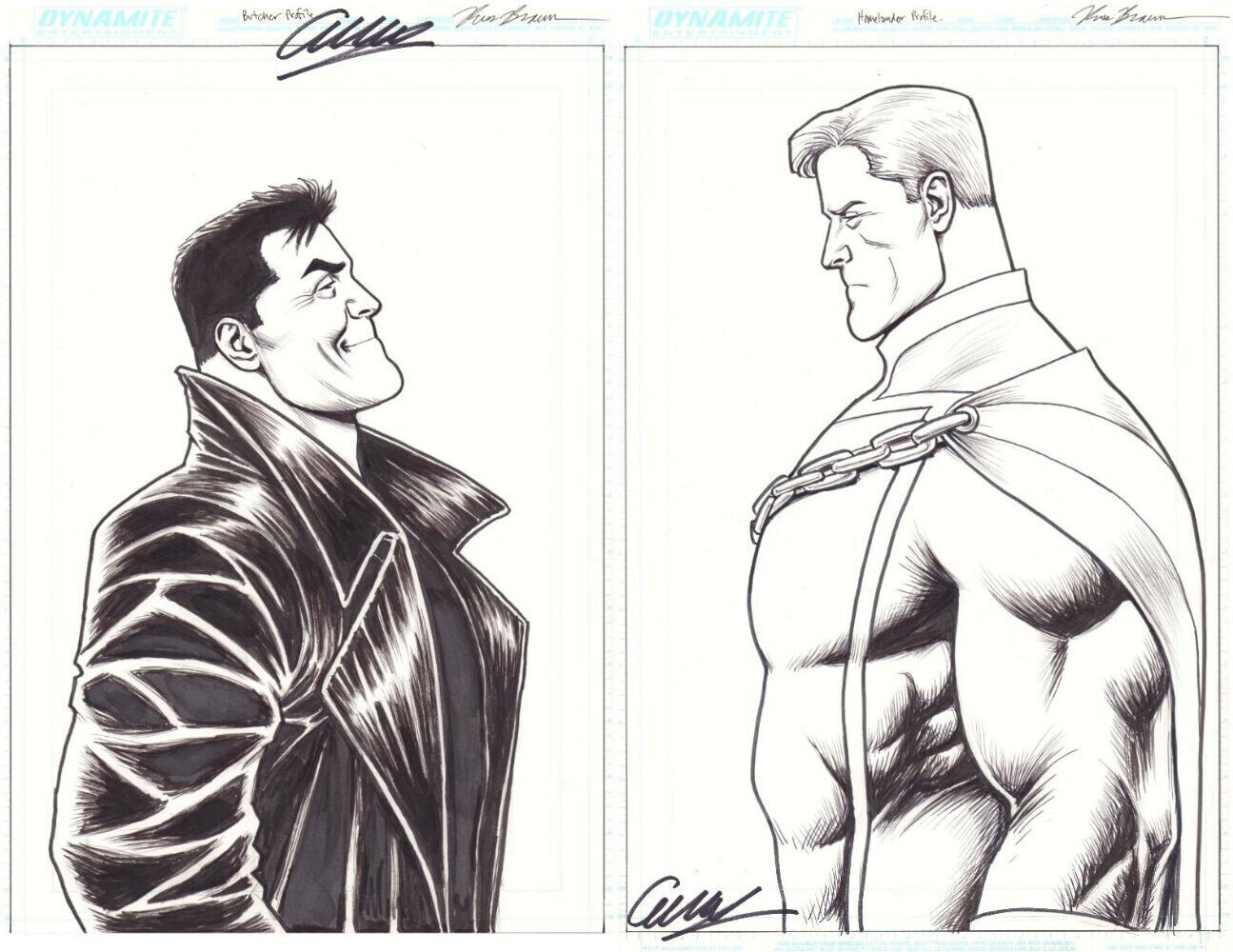 Billy Butcher Homelander The Boys 2pc art by Russ Braun & Signed by ...