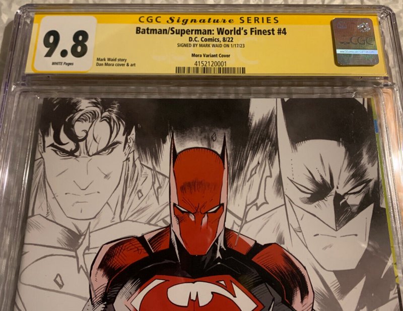 1ST SUPER-BAT Batman Superman World's Finest #4 SIGNED Mora Variant CGC ...