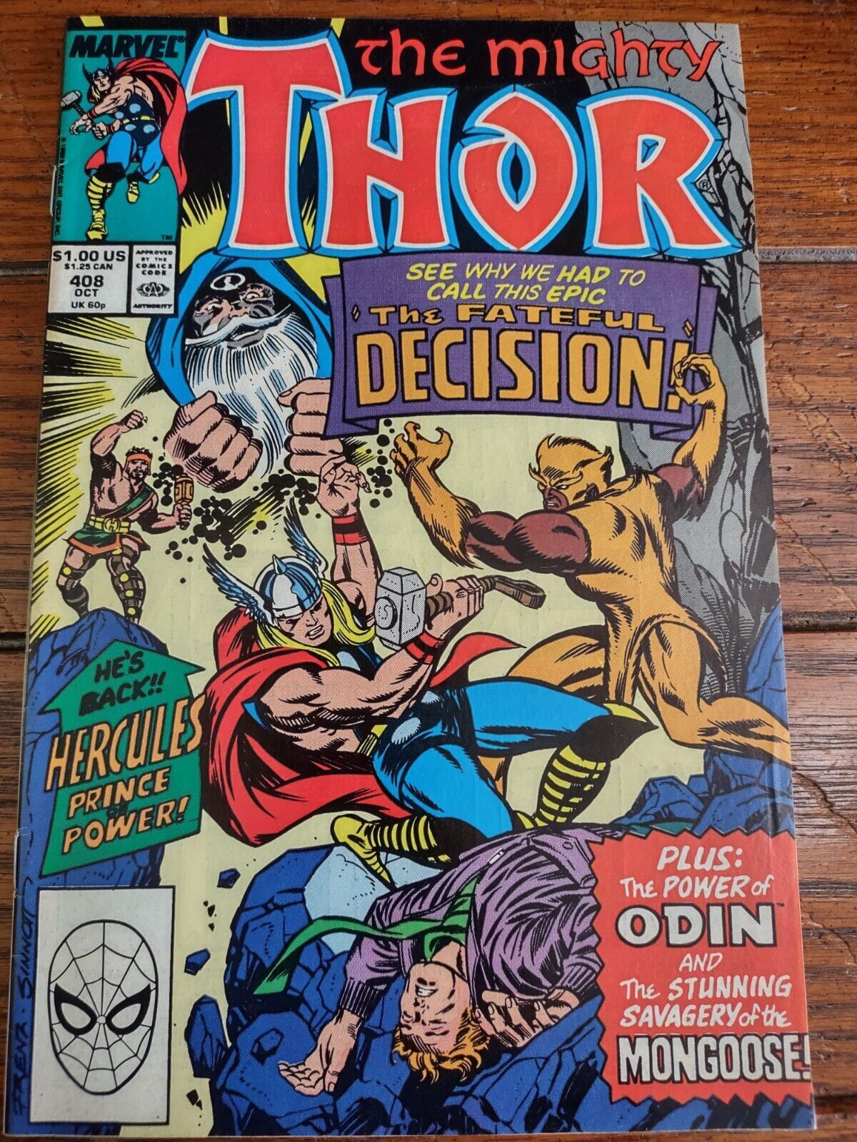 The Mighty Thor #408 FN/VF 7.0 Odin, Hercules, Mongoose | Comic Books ...