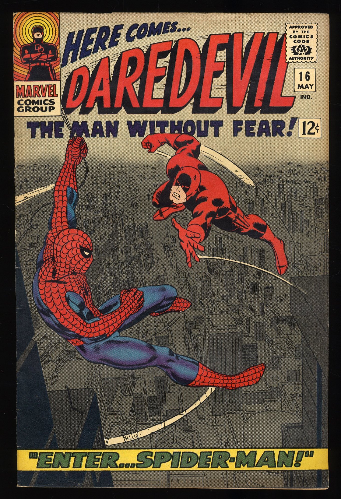 Daredevil #16 FN/VF 7.0 1 Spider-Man Appearance! 1st Romita Spider-Man ...