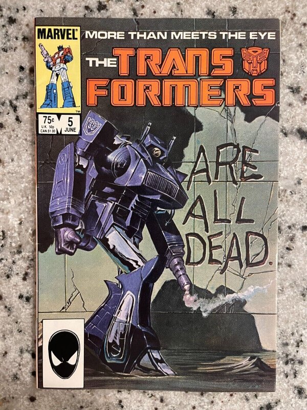 Transformers # 5 NM- Marvel Comic Book Optimus Prime Bumblebee Megatron ...