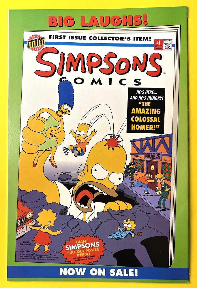 Itchy & Scratchy Comics 1 SIMPSONS BONGO POSTER (1993) | Comic Books ...