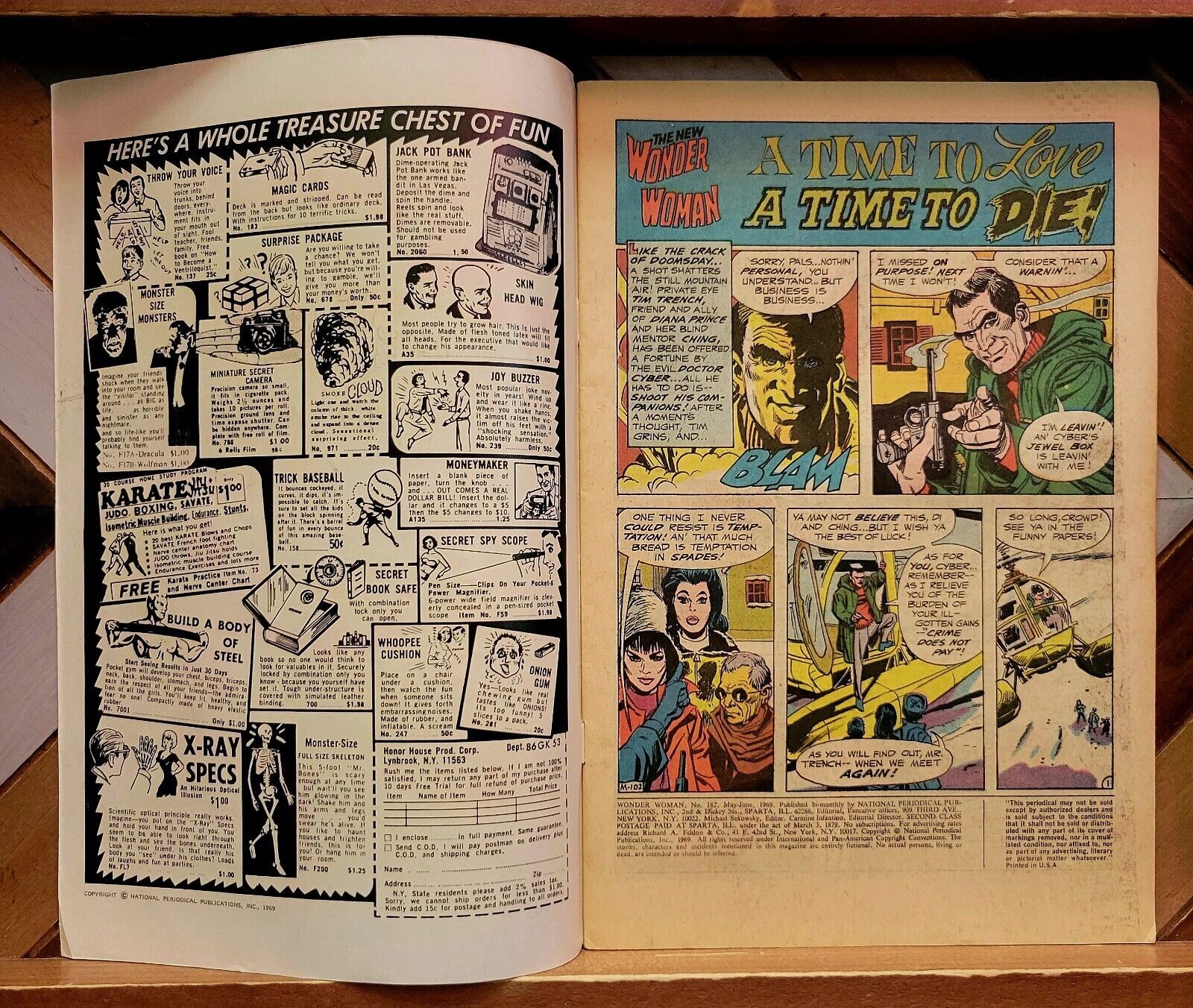 WONDER WOMAN #182 VG/FN (DC 1969) DR CYBER & I-CHING, Mike Sekowsky ...