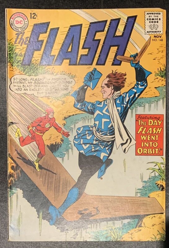 (1964) THE FLASH #148 Captain Boomerang! "The Day the Flash Went Into ...