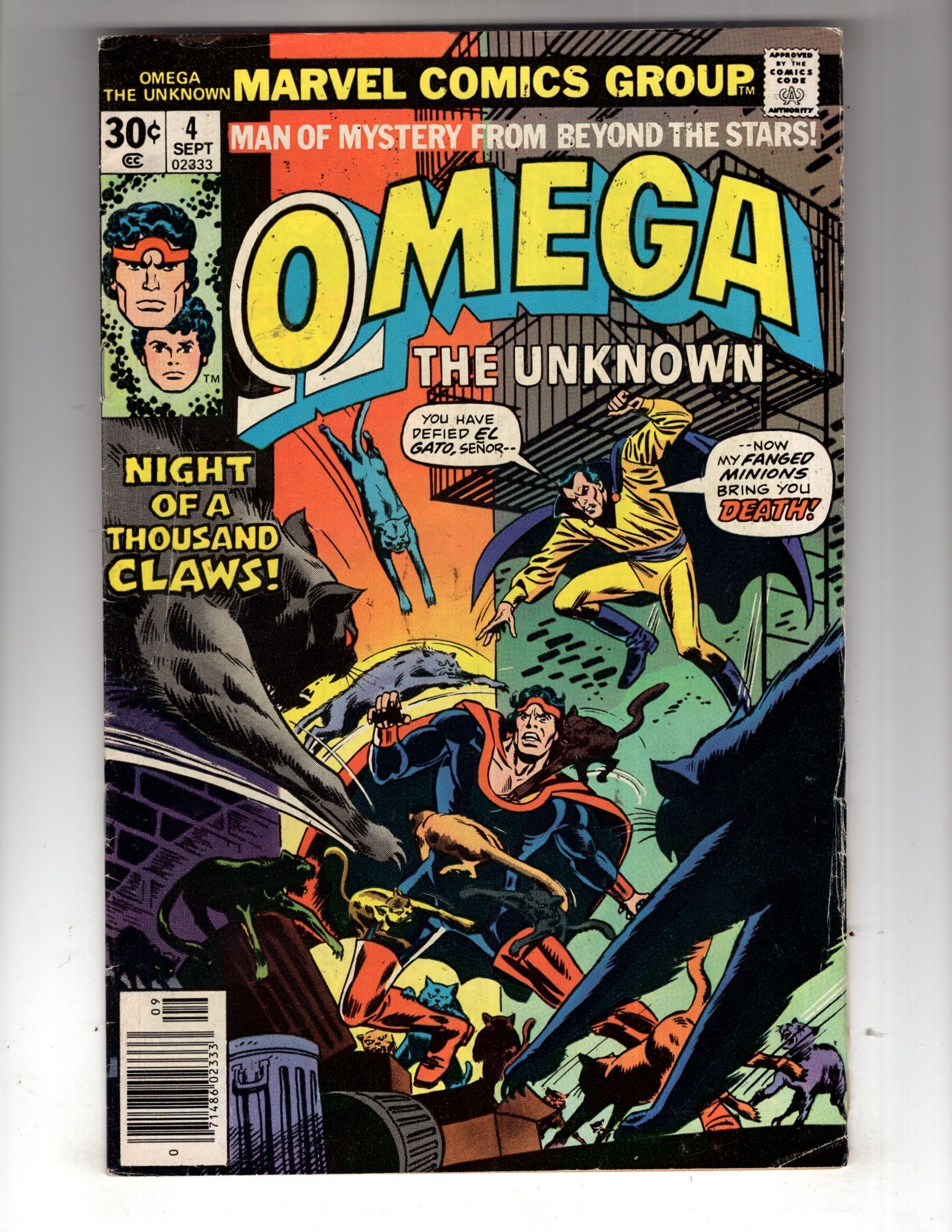Omega the Unknown #4 (1976) NIGHT OF A THOUSAND CLAWS! / ID#22 | Comic ...