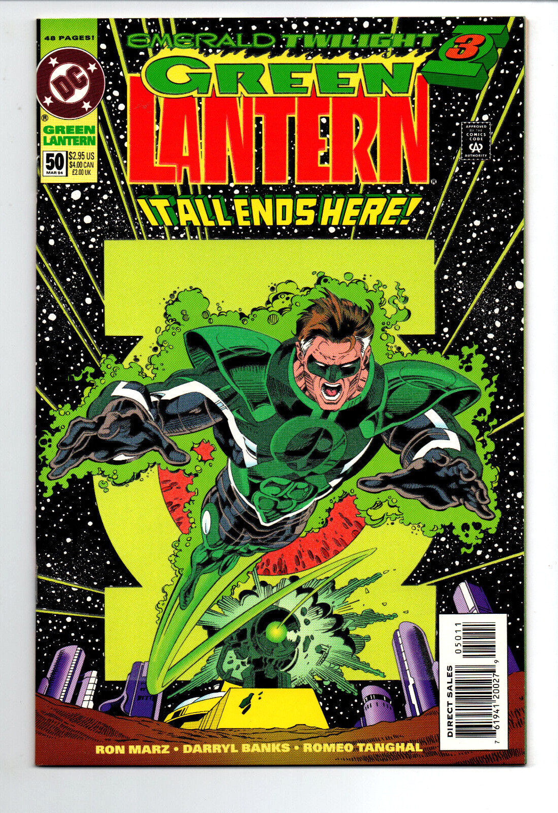 Green Lantern #50 Glow in the Dark Cover - 1st Kyle Rayner as GL - 1994 ...