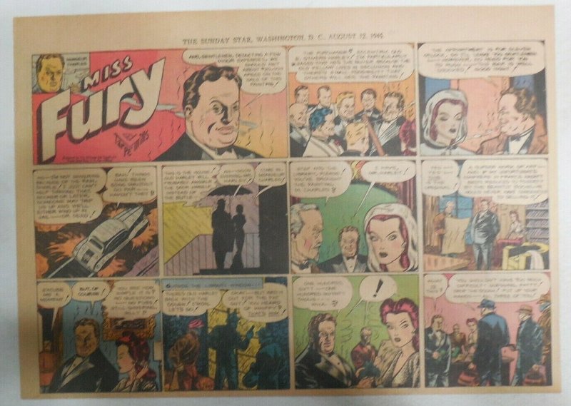 Miss Fury Sunday #224 by Tarpe Mills 7/22/1945 Size: 11 x 15 Very Rare ...