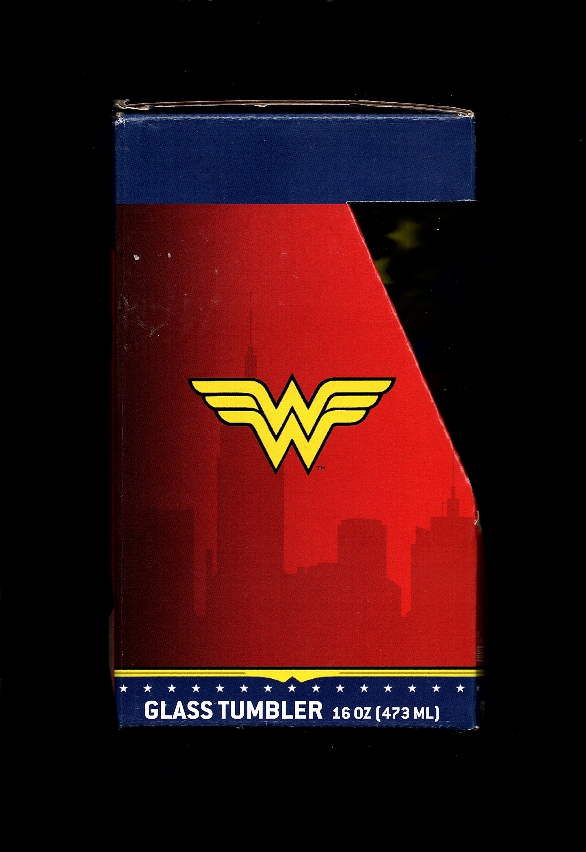 Wonder Woman 16oz Glass | 1980s Logo | Classic Comic Star Burst | New ...