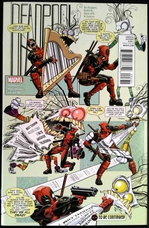 Deadpool #3 Scott Koblish Secret Comic Cover Variant (2016) | Comic ...