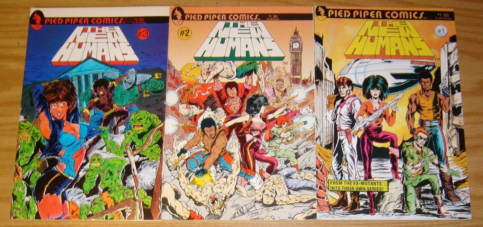 New Humans #1-3 VF complete series - ron lim art - ex-mutants spin-off ...