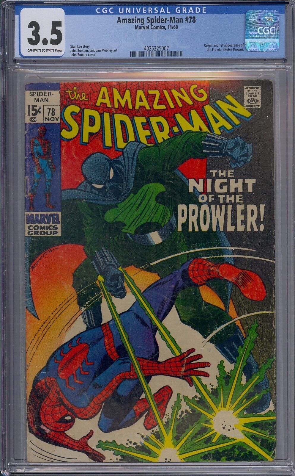 Amazing Spider-Man #78 CGC 3.5 Origin 1st Prowler Hobie Brown John ...