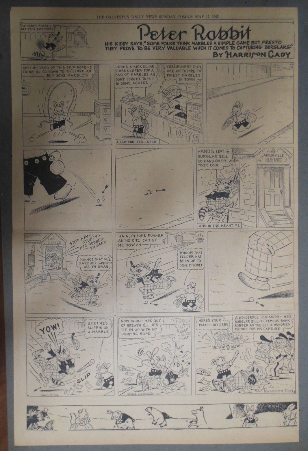 Peter Rabbit Sunday Page by Harrison Cady from 5/17/1942 Full Page Size ...