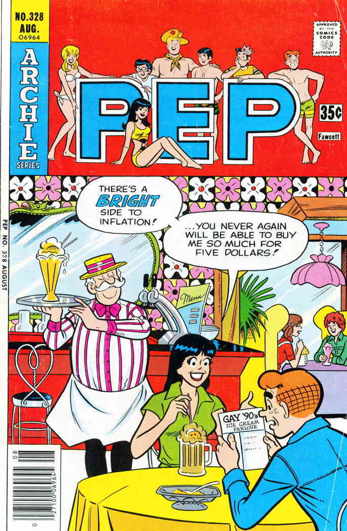 Pep #328 GD ; Archie | low grade comic August 1977 Inflation - Gay 90s Cover | Comic Books ...