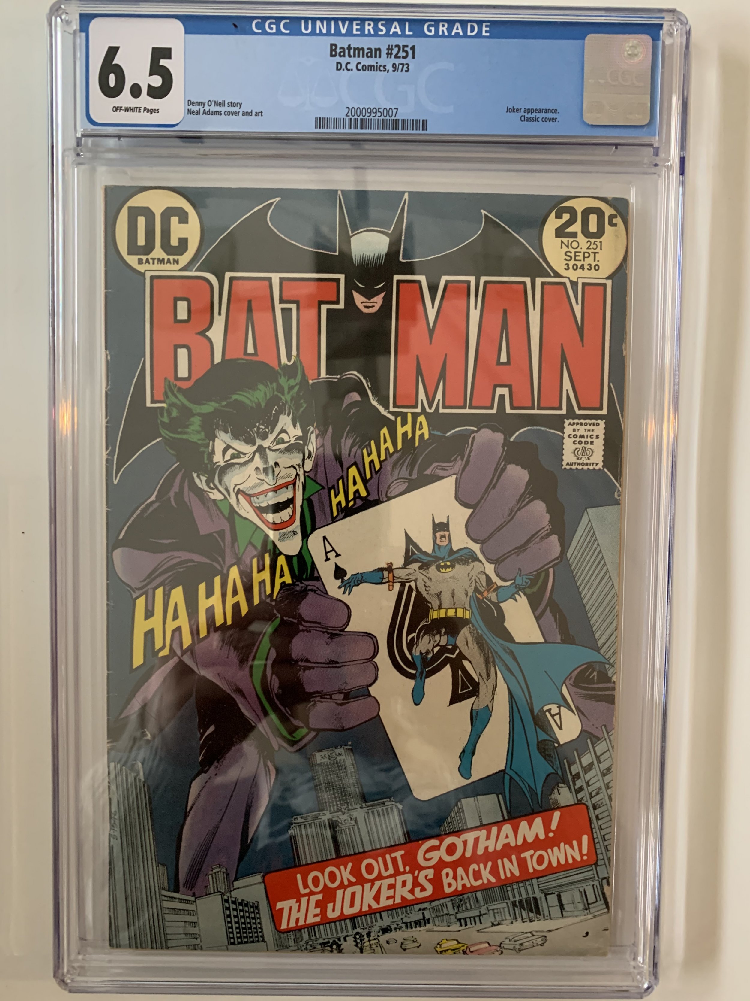 DC Comics Classic Joker Neil Adams / hughes BATMAN 251 6.5 CGC 1973 ...