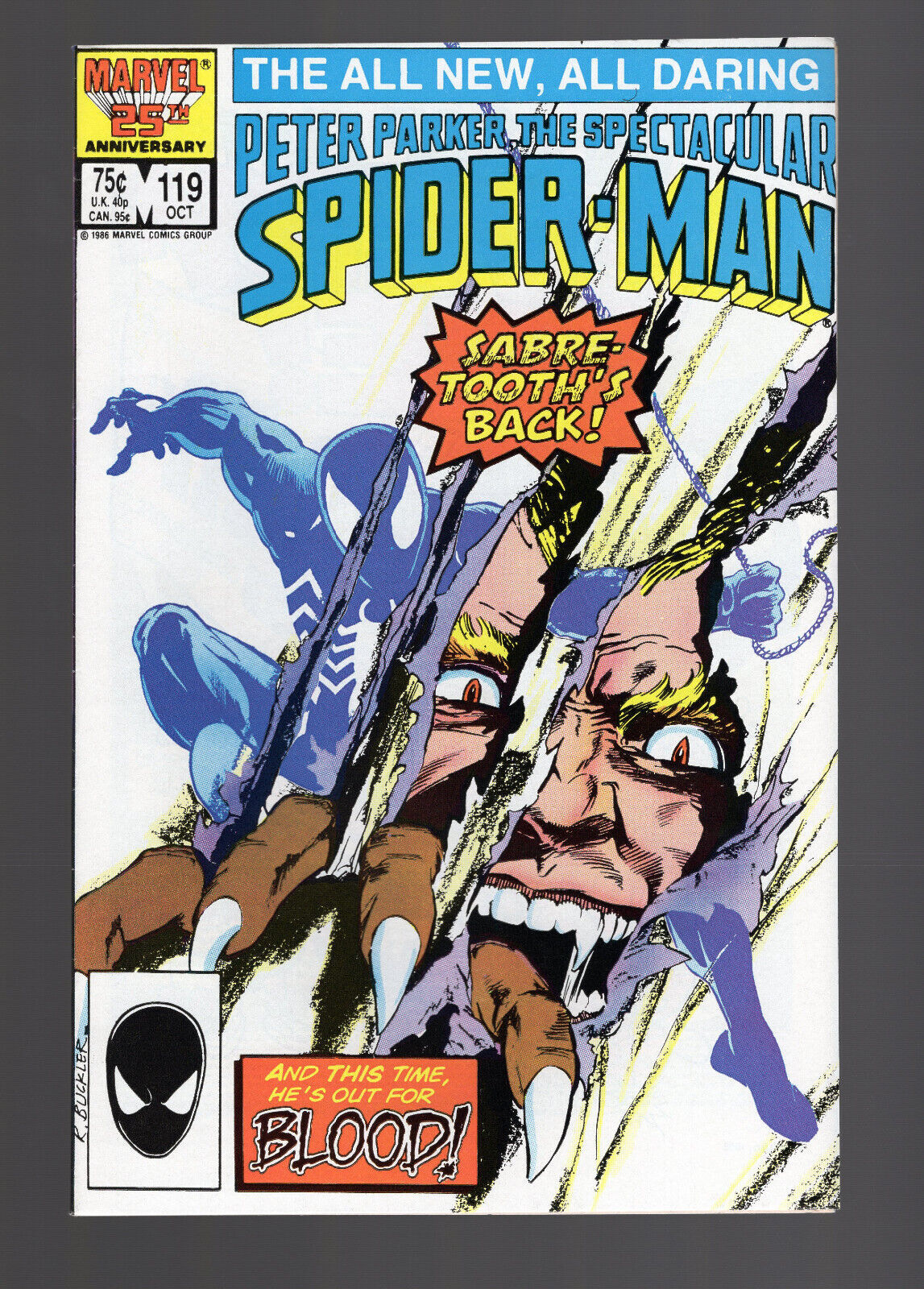 Spectacular Spider-Man #119 - Rich Buckler Cover Art. Sabretooth App (9 ...
