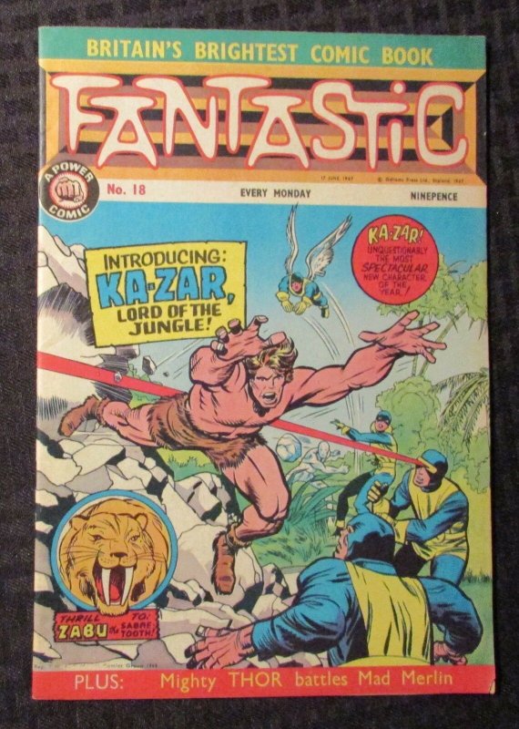 1967 FANTASTIC Power Comic #18 FVF 7.0 Thor X-Men Iron Man UK Reprints ...