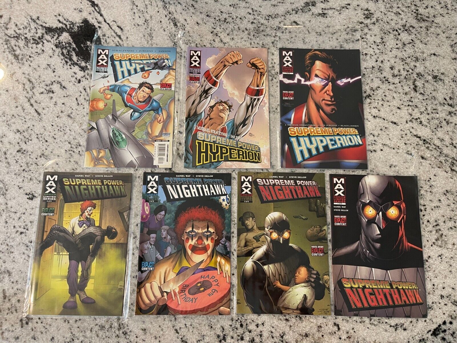 7 Marvel Comic Books Supreme Power Nighthawk # 1 2 3 4 + Hyperion # 1 2 ...