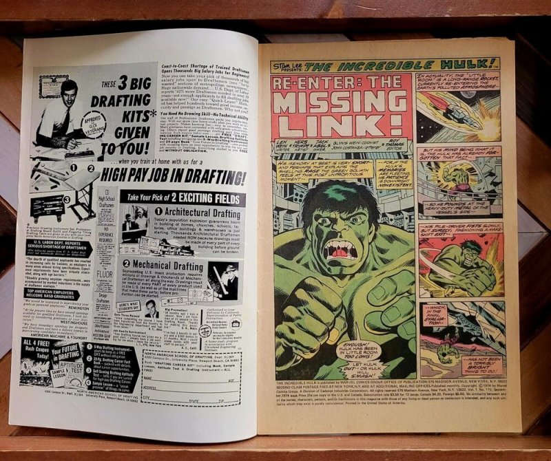 Incredible Hulk #179 FN (Marvel 1974) Return of the Missing Link, MVS ...