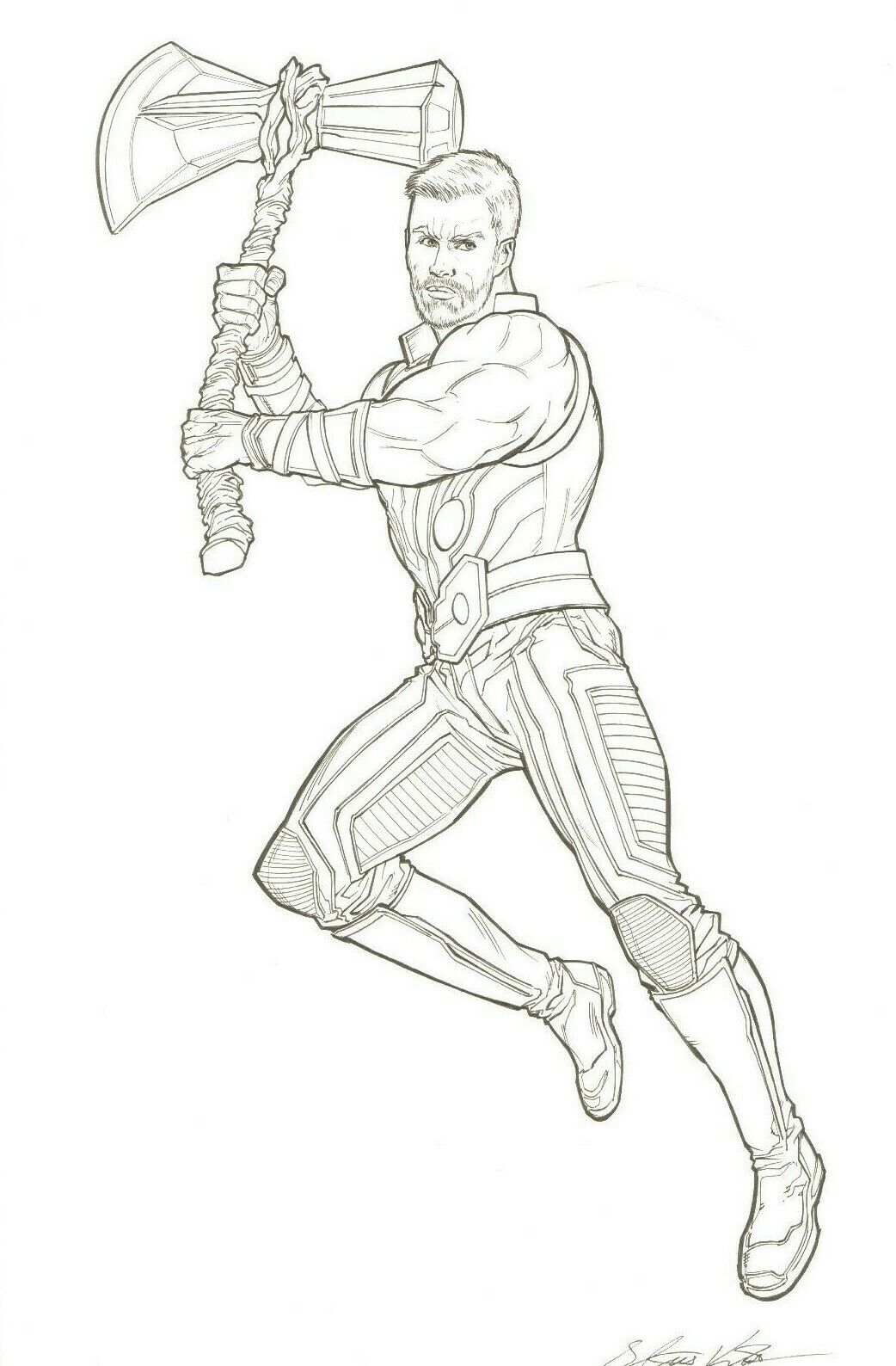 Thor Original Art by Steve Kurth MARVEL INFINITY WAR DESTINY ARRIVES ...