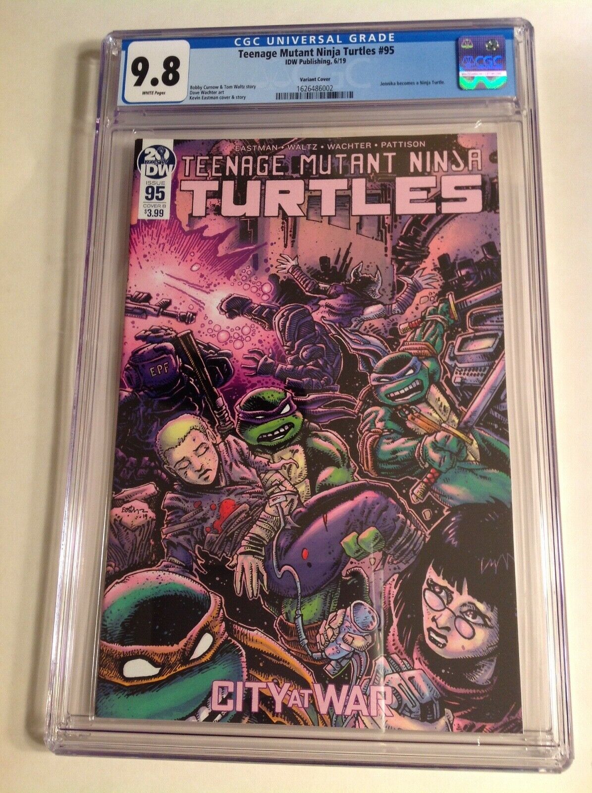 CGC 9.8 Teenage Mutant Ninja Turtles #95 Variant Comic 1st Jennika as ...