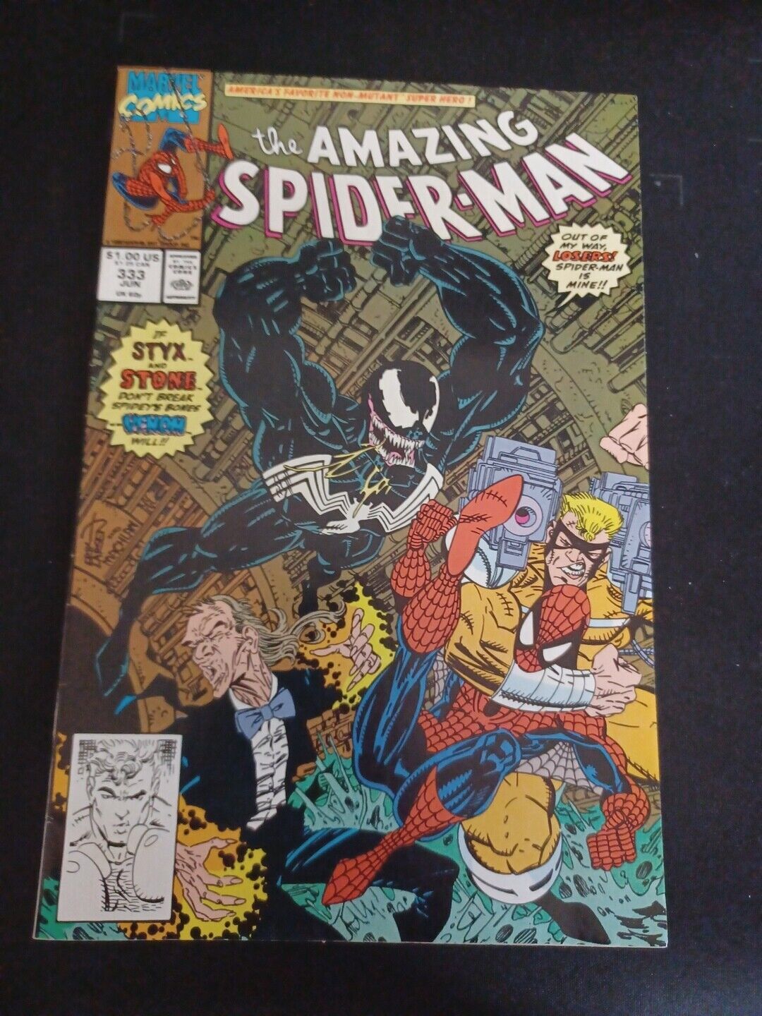Amazing Spider-Man #333 VF- Erik Larsen art, Venom Marvel Comics C148 ...